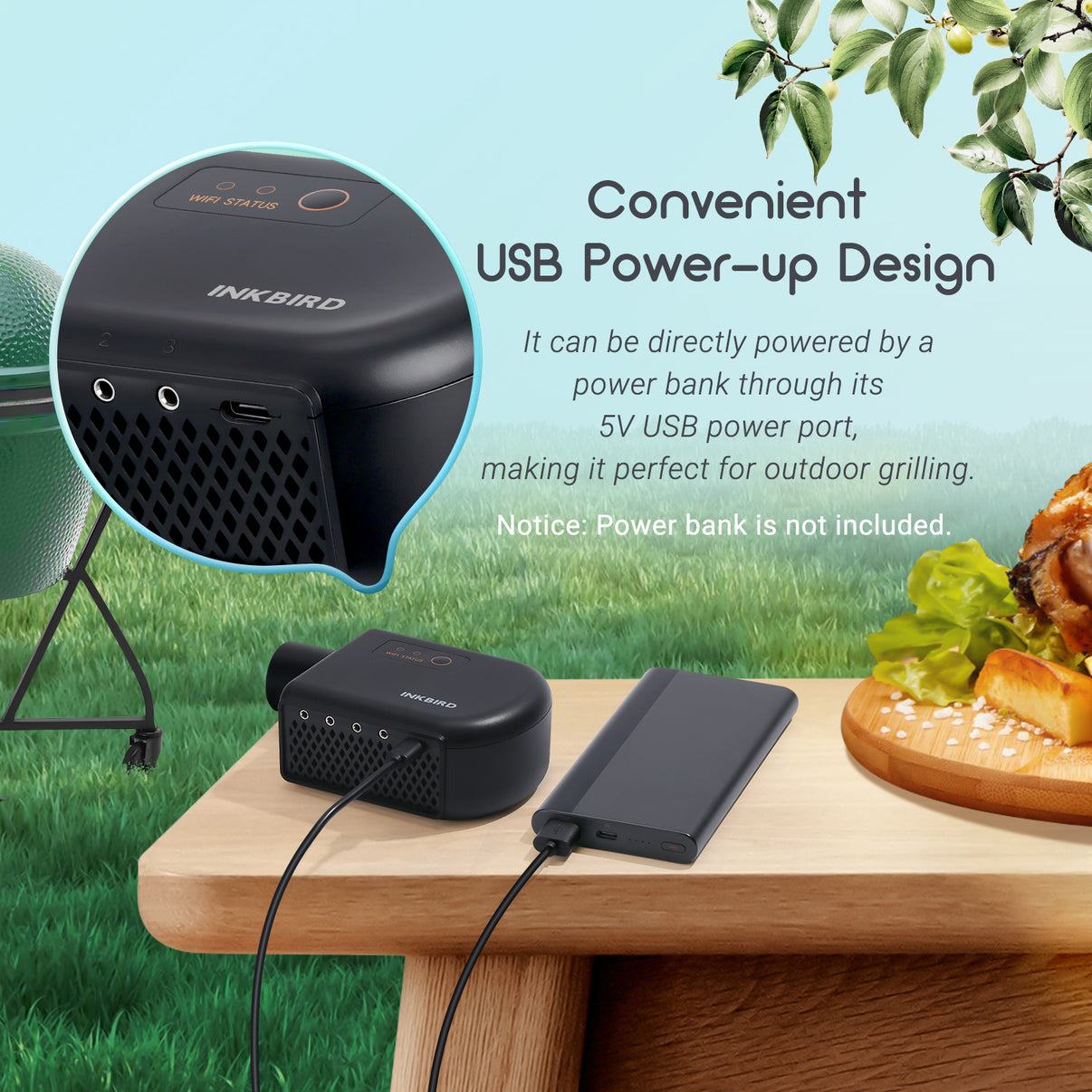INKBIRD ISC-027BW Wi-Fi Bluetooth BBQ Automatic Smoker Fan Controller ...